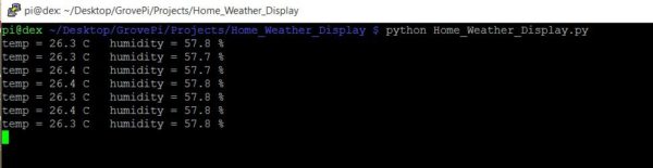 Raspberry Pi temperature sensor with Display example