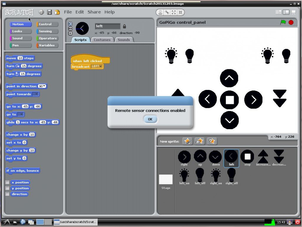 GoPiGo Scratch Control Panel - Dexter Industries