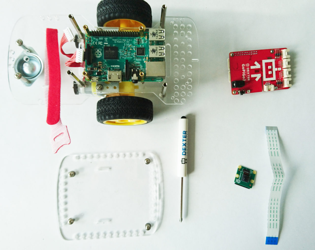 Attach the Raspberry Pi Camera or Distance Sensor to the Pi Robot